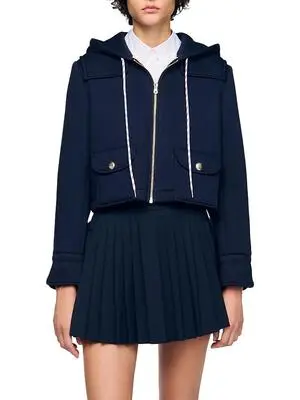 Sandro Dorian Zippered Jacket - Navy Blue