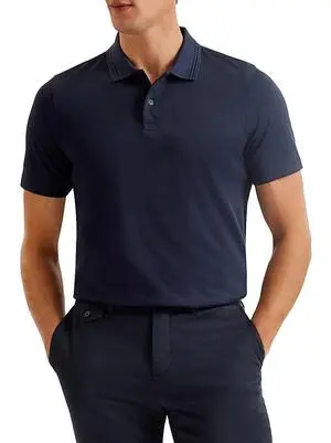 Ted Baker London Short Sleeve Regular Fit Polo Navy