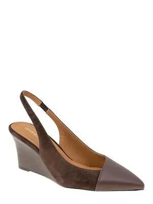 Andre Assous Laina Slingback Wedge Pumps - Dark Brown