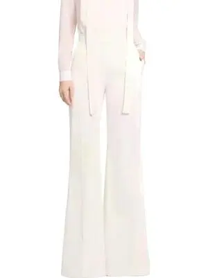 Elie Saab Pinstripe Flared Trousers - White