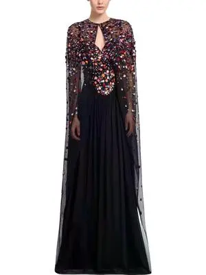 Elie Saab Sequin-embellished Cape - Black