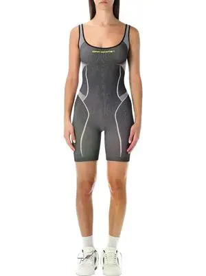 Off-White Race Logo Arrow Seamless Playsuit - Grey