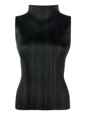 Issey Miyake Sleeveless High-neck Top - Black
