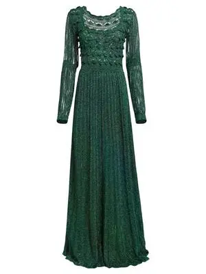 ELIE SAAB Crochet Fringed Maxi Dress