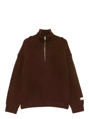ÉTUDES STUDIO High-neck Zip-up Sweater - Brown