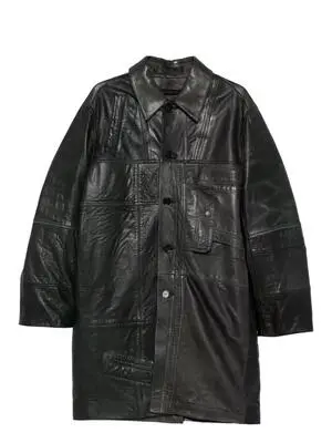 ALAINPAUL ALAINPAUL Leather Single-Breasted Coat