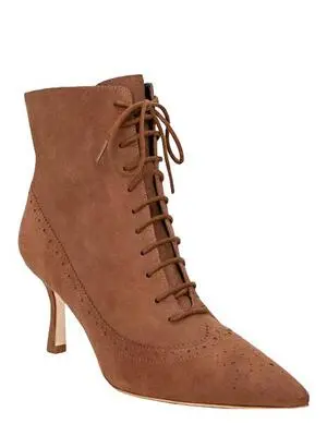 L'Agence Fayette Lace-up Bootie - Sand Suede