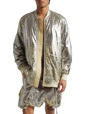 Rick Owens Jumbo Peter Flight Metallic Jacket - Palladium