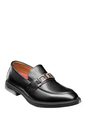 STACY ADAMS Todridge Apron Toe Bit Loafer - Black Tumble