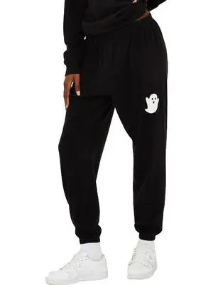 Beach Riot Georgie Sweatpants - Boo Black