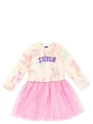 Disney Long Sleeve Tulle Dress - Lilo & Stitch Pink