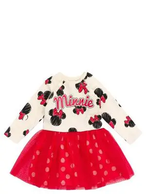 Disney Long Sleeve Tulle Dress - Minnie Mouse Red
