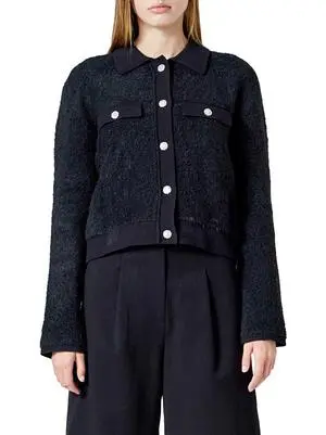 Endless Rose Embellished Knit Jacket - Black