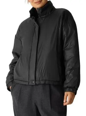 Eileen Fisher Stand Collar Puffer Jacket - Black
