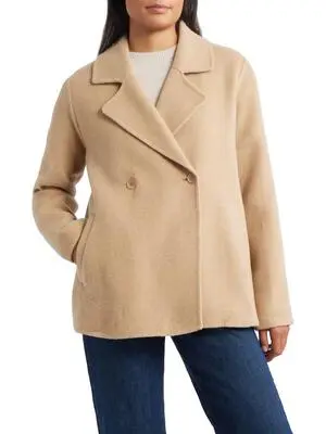 Eileen Fisher Double-breasted Wool Trench Coat - Biscuit