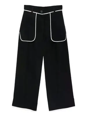 Soh Contrasting-trim Trousers - Blue
