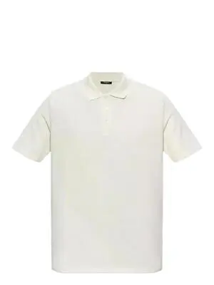 Balmain Emblem Buttoned Polo Shirt - Neutrals