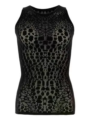 Wolford Net-pattern Sleeveless Top - Black
