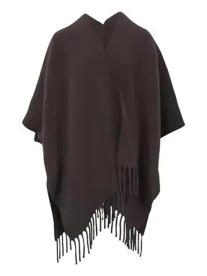 Brunello Cucinelli Fringed Cape - Brown