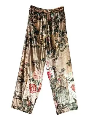 YAVI Floral-print Trousers - Neutrals