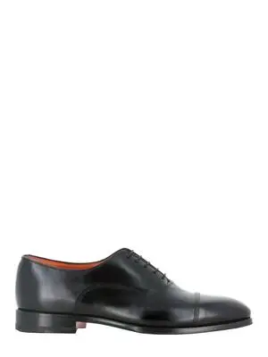 Santoni Leather Oxford Shoes - Black
