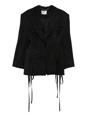 NISSA Lace-up Blazer - Black