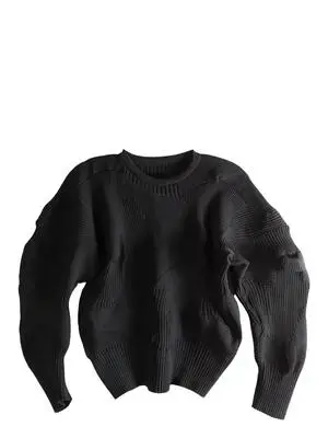 Issey Miyake Ribbed Panelled Top - Black