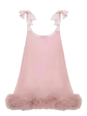 GILDA & PEARL Feather-trim Babydoll - Pink