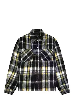 REPRESENT Textured Plaid Overshirt - Black