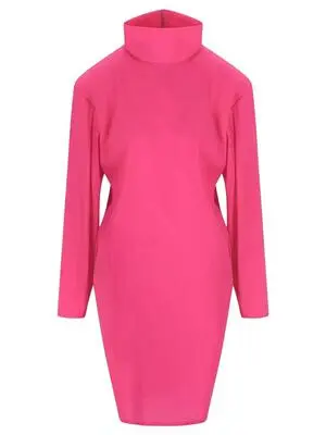 Saint Laurent High-neck Midi Dress - Pink