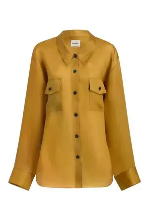 Khaite Matteo Organza Button-up Shirt - Yellow