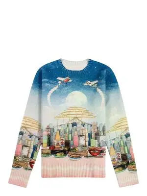 Casablanca Casa Cafe Graphic Sweater - Blue
