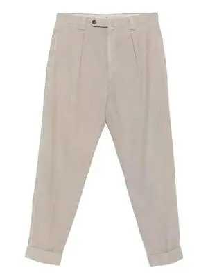 BERWICH Pleated Turn-up Chino Trousers - Neutrals