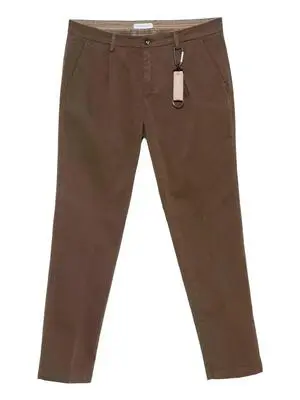 MANUEL RITZ Pleated Twill Chino Trousers - Brown