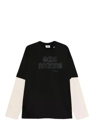 Gcds Long-sleeve Logo-print T-shirt - Black