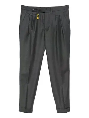 MANUEL RITZ Double-pleat Flannel Trousers - Grey