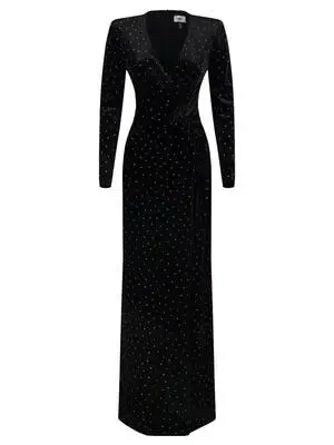 NISSA Stud-embellished Maxi Dress - Black