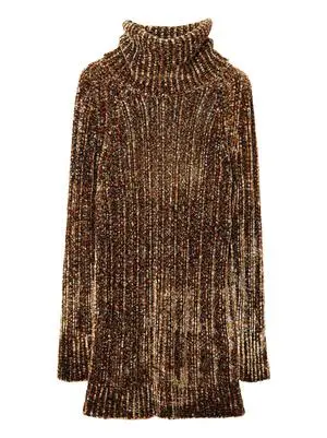 Dries Van Noten Chenille Turtleneck Sweater - Brown