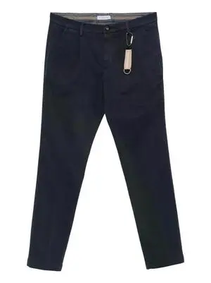 MANUEL RITZ Pleated Twill Chino Trousers - Blue