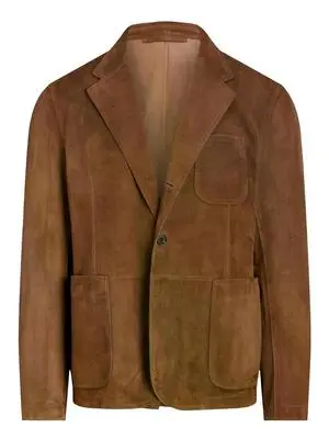 Ralph Lauren Purple Label Suede Single-breasted Blazer - Brown