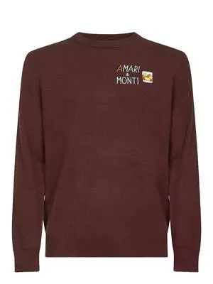 MC2 SAINT BARTH Logo-Embroidered Crew-Neck Sweater Brown
