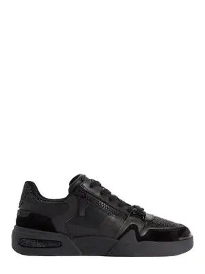 GIUSEPPE ZANOTTI Frankie Crystal-embellished Zip Trainers - Black