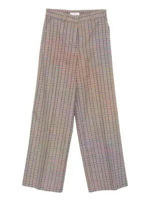 MANUEL RITZ Checked Straight Trousers - Brown