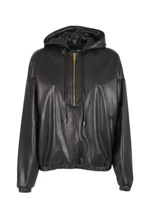 Elisabetta Franchi Hooded Half-zip Top - Black