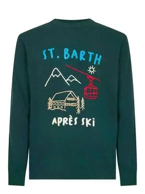 MC2 SAINT BARTH Artwork-embroidered Sweater - Green