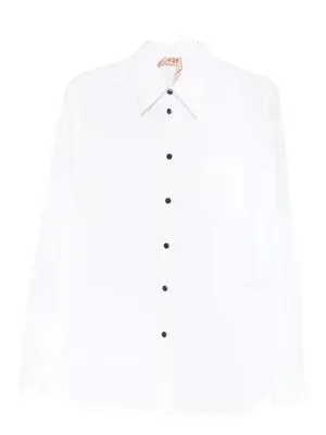 N°21 Buttoned Long-sleeve Shirt - White