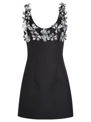 EMILIA WICKSTEAD Einna Embellished Crepe Mini Dress - Black