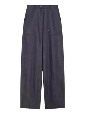 Max Mara High-waisted Patch-pocket Trousers - Blue