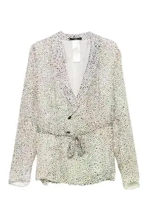 SAPIO Abstract-print Belted Jacket - Neutrals