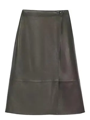 YVES SALOMON Leather Midi Skirt
